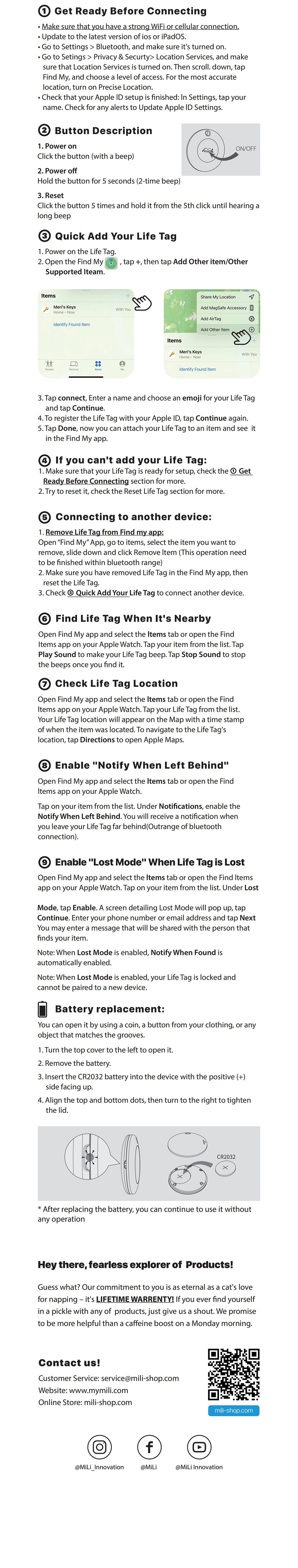 LifeTag Manual English