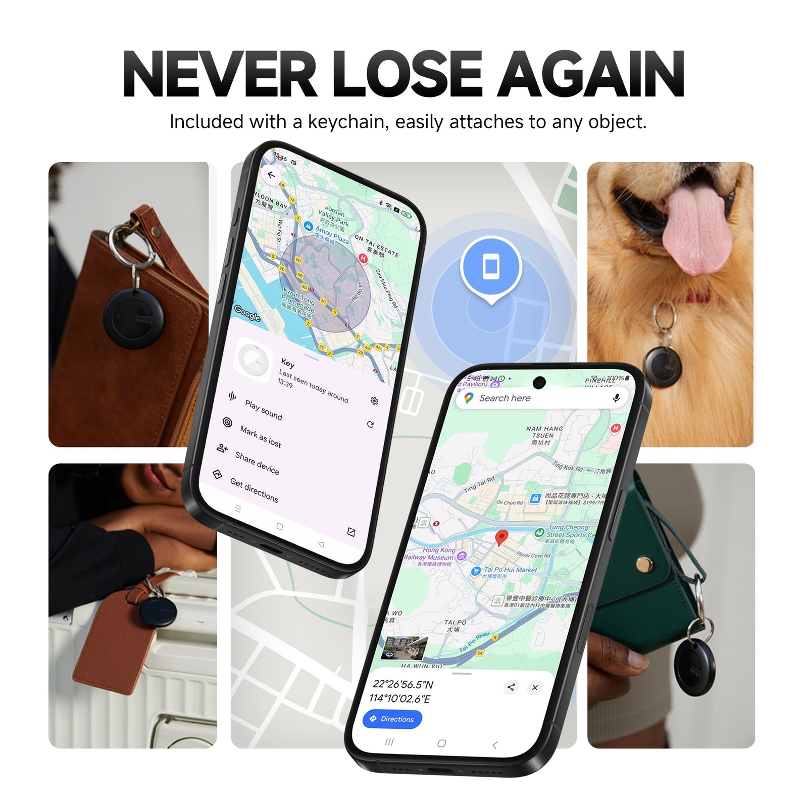 MiTag - Item Finder, Locator, Bluetooth Tracking with Holder Case | MiLi